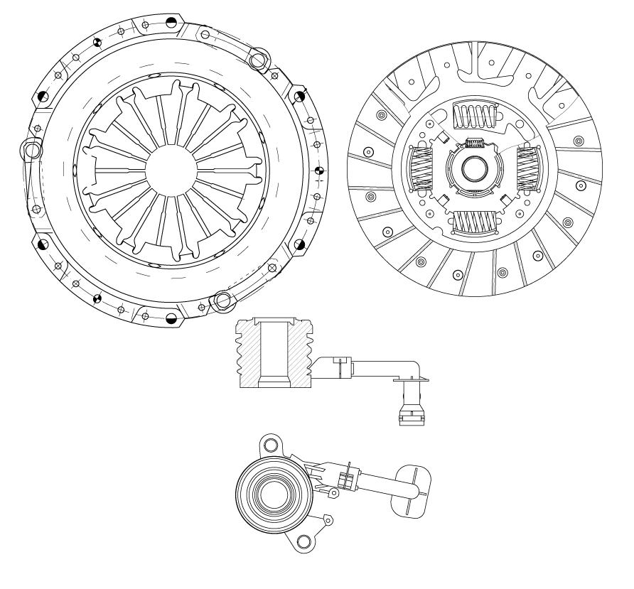 Комплект сцепления для автомобилей Nissan Qashqai (06-)/Renault Logan ...